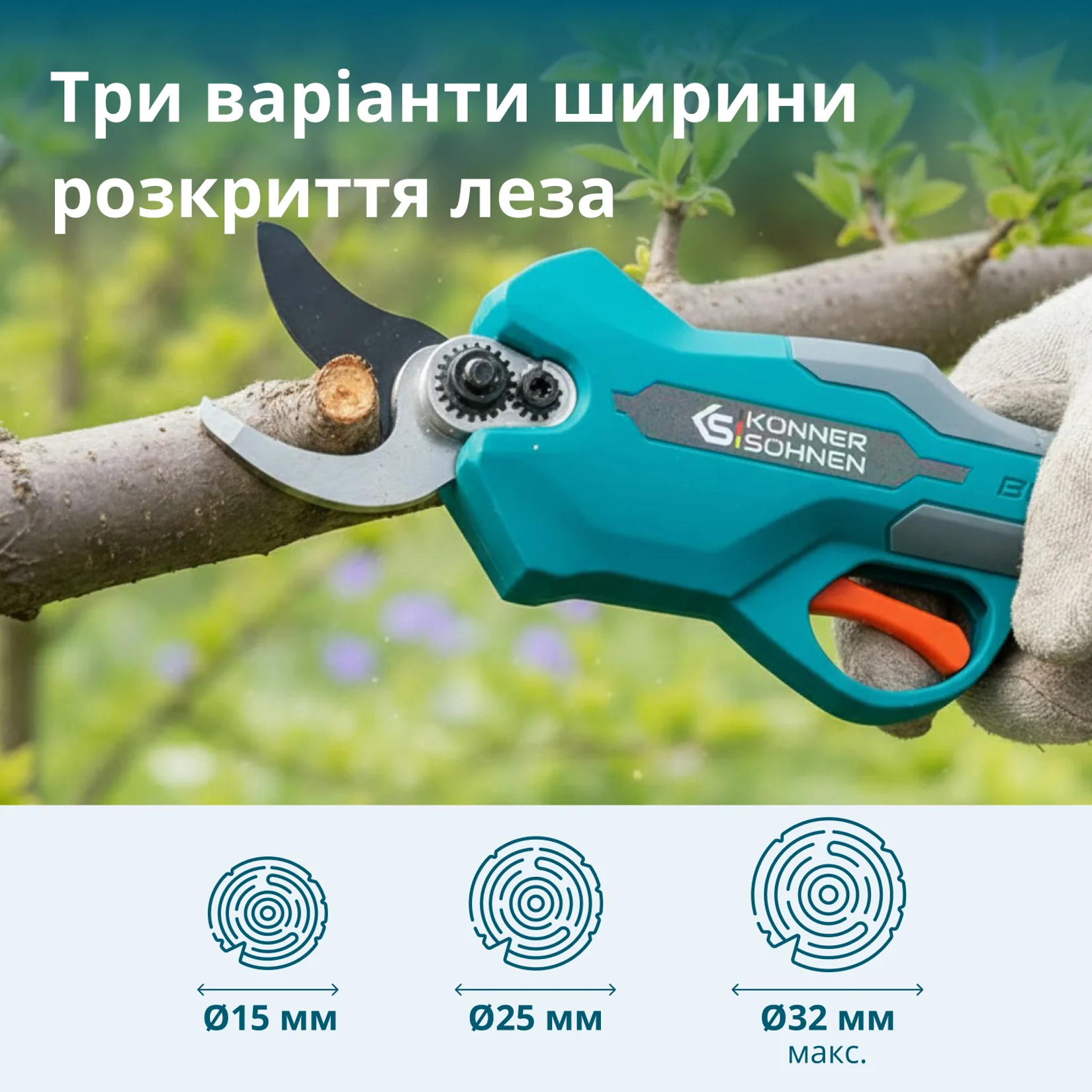 Акумуляторний секатор Konner&Sohnen KS CPS20V-32 Case — купити в ...
